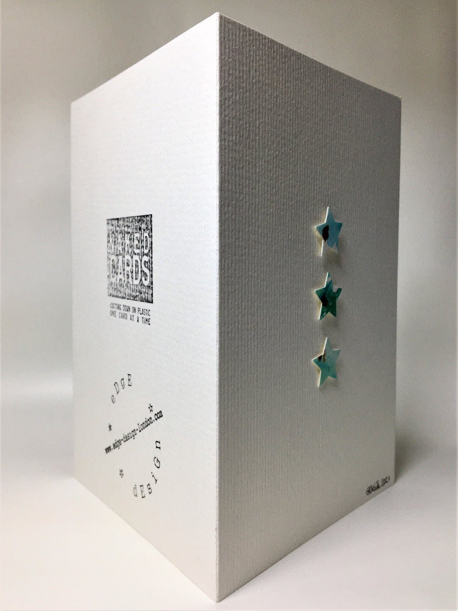 Original Hand Painted Greeting Card - Green and Gold Star Design | eDgE ...